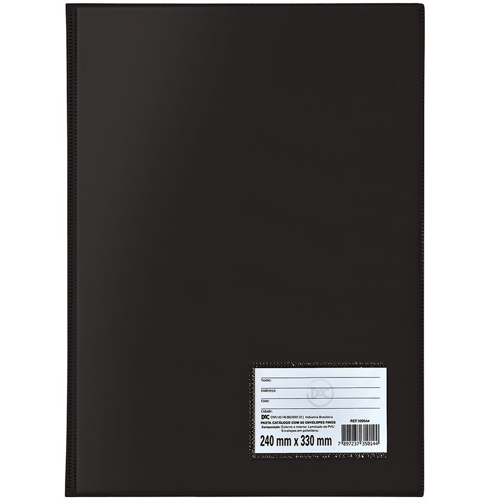 Pasta Preta Catálogo 50 Envelopes Finos 24cm X 33cm | Shopee Brasil