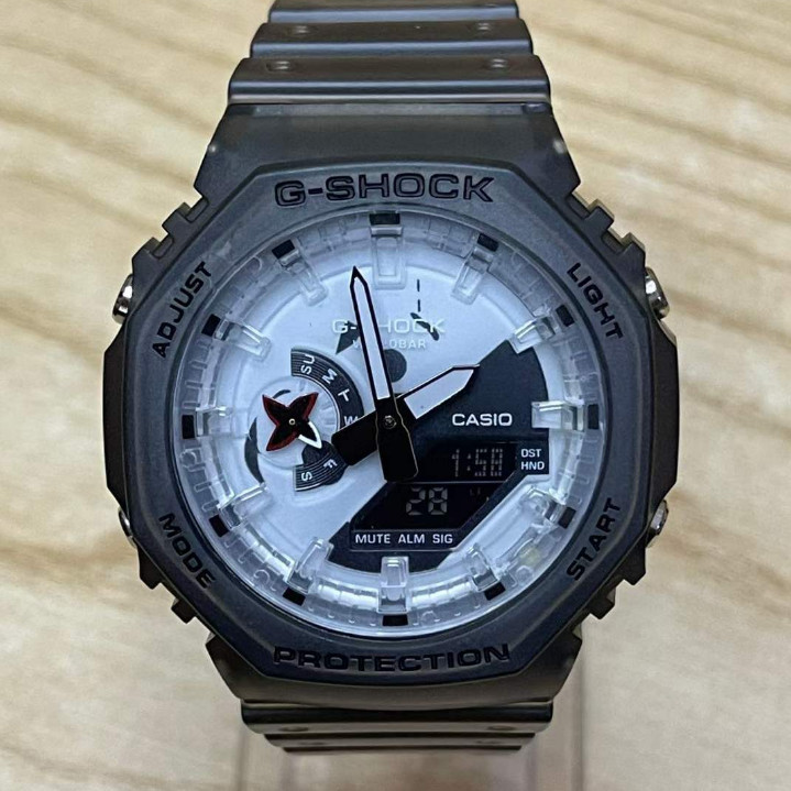 Relógio Japonês GA-2100 Novo Esportivo Cinza Transparente À Prova D ...