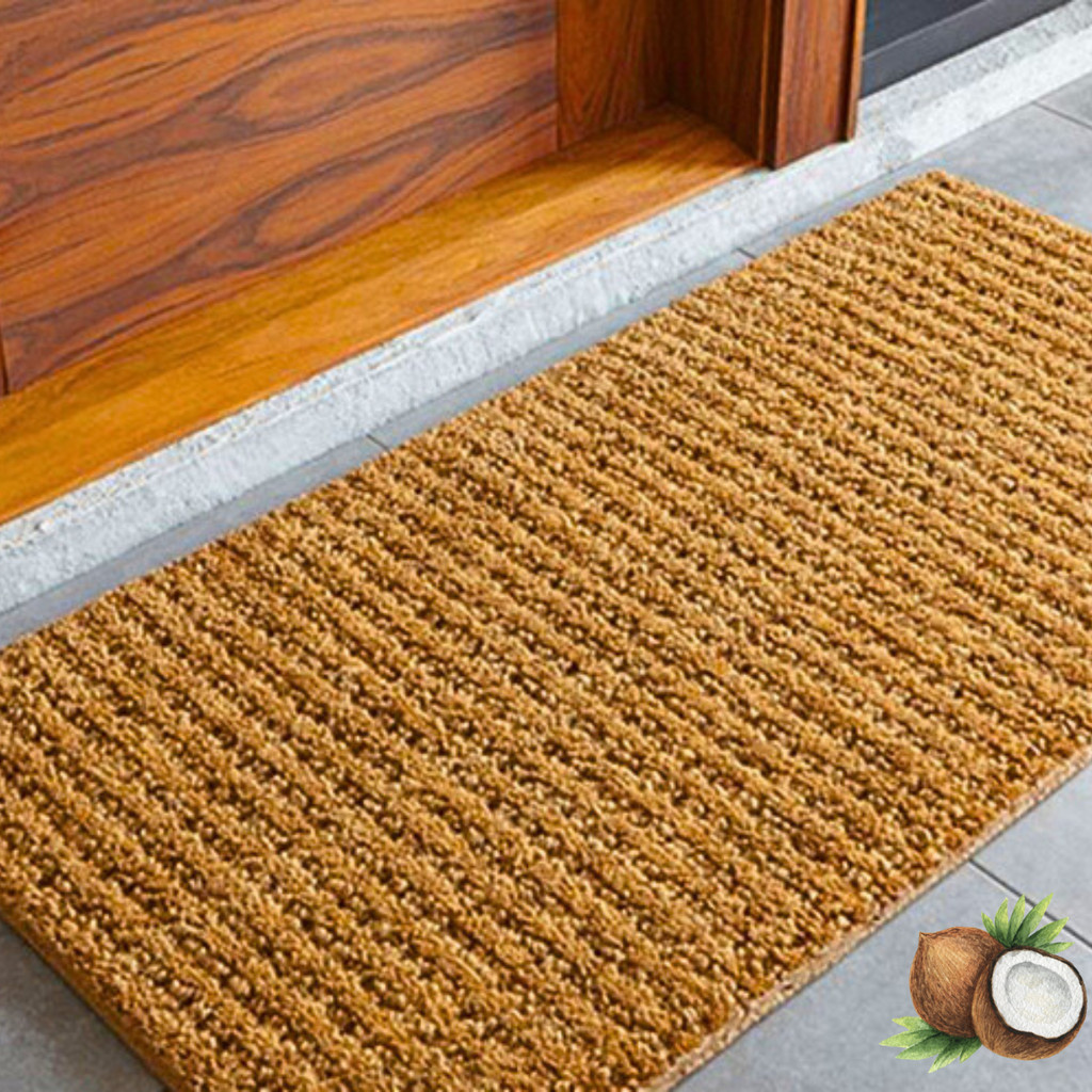 Capacho Tapete Porta Entrada 80x40cm Fibra De Coco Grande Reforçado ...