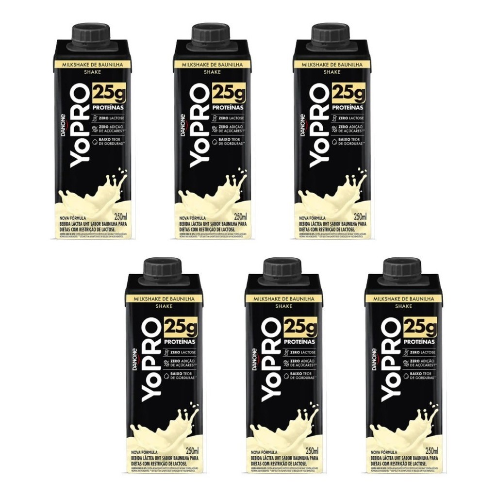 Kit C/6 Un Yopro Baunilha 25g Proteina - Whey Yo Pro | Shopee Brasil