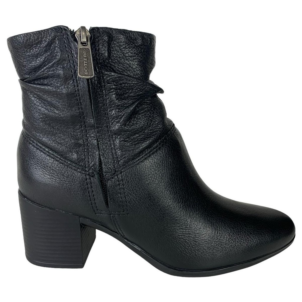 Bota Feminina Bottero Cano Curto Couro Legitimo Salto Medio | Shopee Brasil