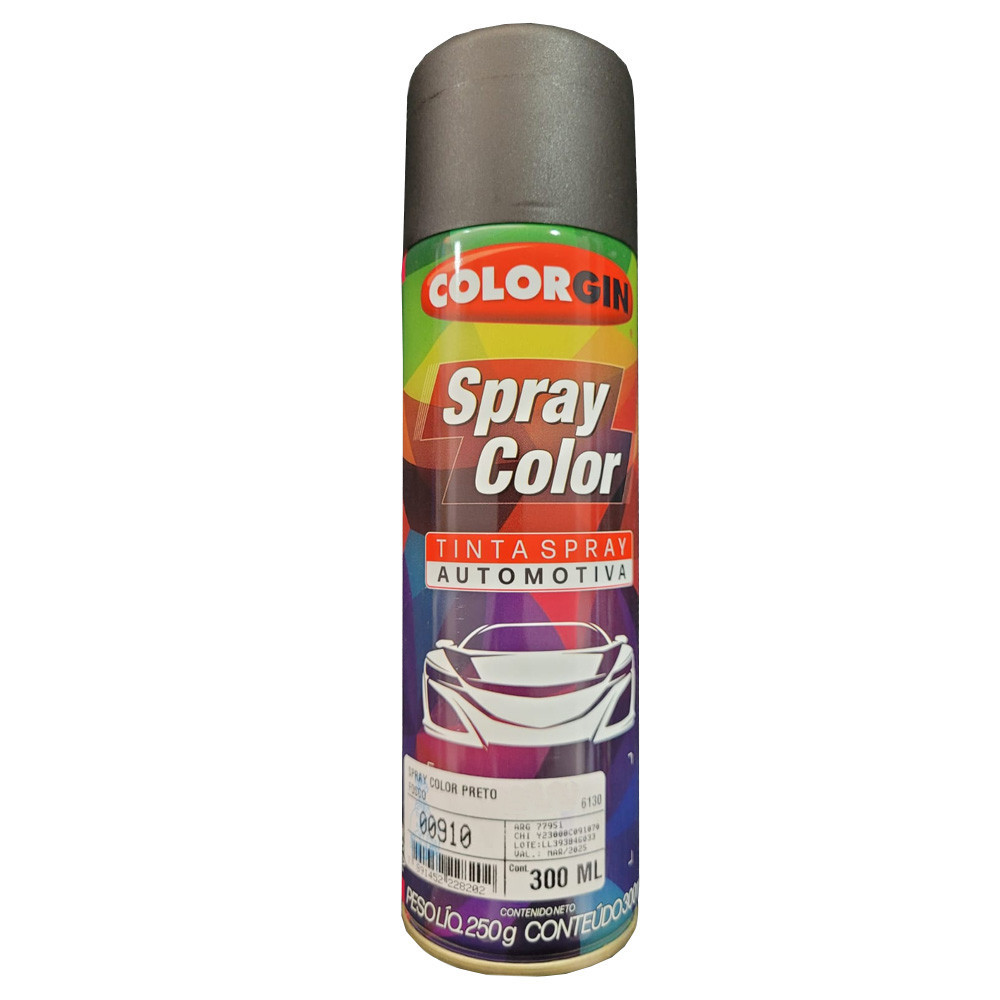 Tinta Spray Automotiva Preto Fosco 300ml Colorgin | Shopee Brasil