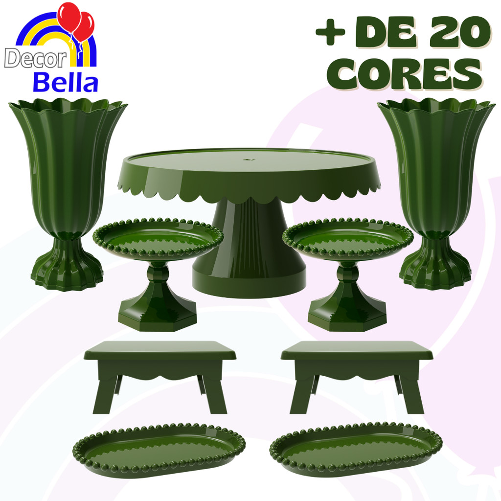 Kit Completo de Festa com 1 Boleira Popi Plus, 2 Vasos Popi, 2 Mesinhas ...