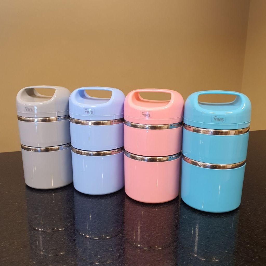 Marmita Hermética Lancheira Tupperware Inox Fitnes 3 Andares Térmica ...