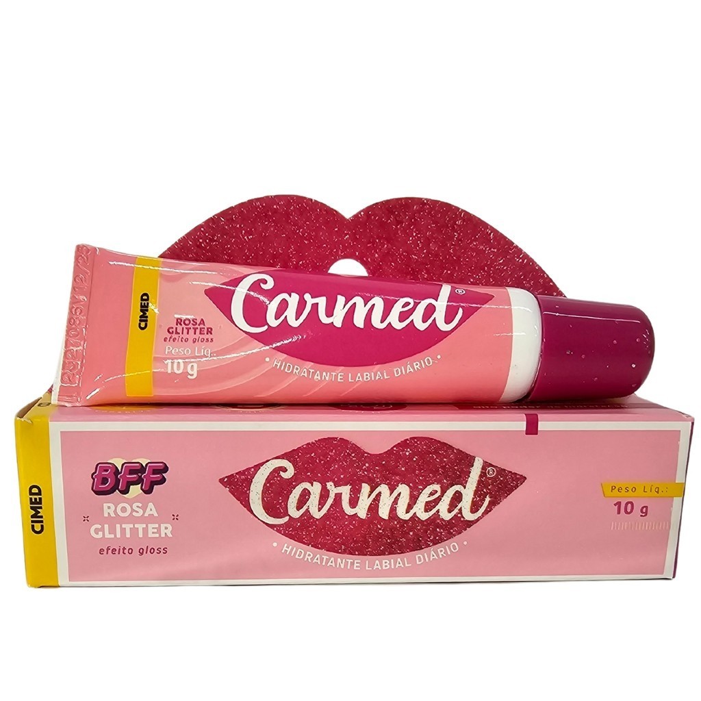 Hidratante Labial Com Cor Rosa Glitter Efeito Gloss BFF Carmed Cimed 10g | Shopee Brasil