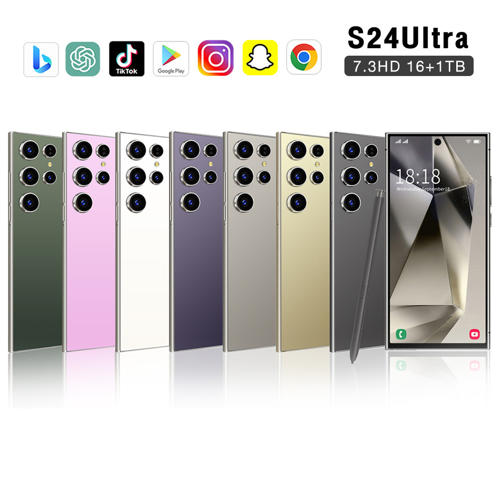 2025 Nova Versão Global S24 Ultra 5G Telefone Original Inteligente 7.3 Polegada Tela HD 7800mAh ...