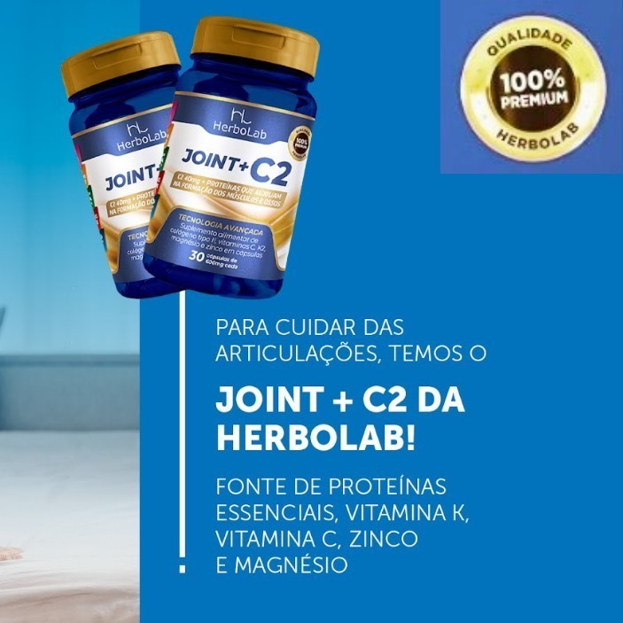 JOINT + C2 - COLÁGENO TIPO II mais as vitaminas K, C, Magnésio e zinco ...