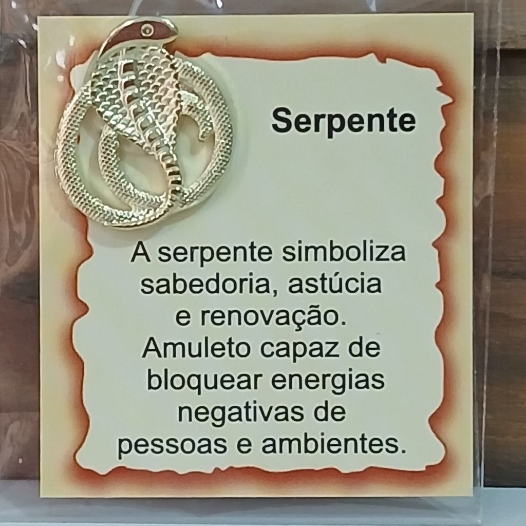 Mini Talismã Serpente para Carteira - Símbolo de Sabedoria, Astúcia e ...