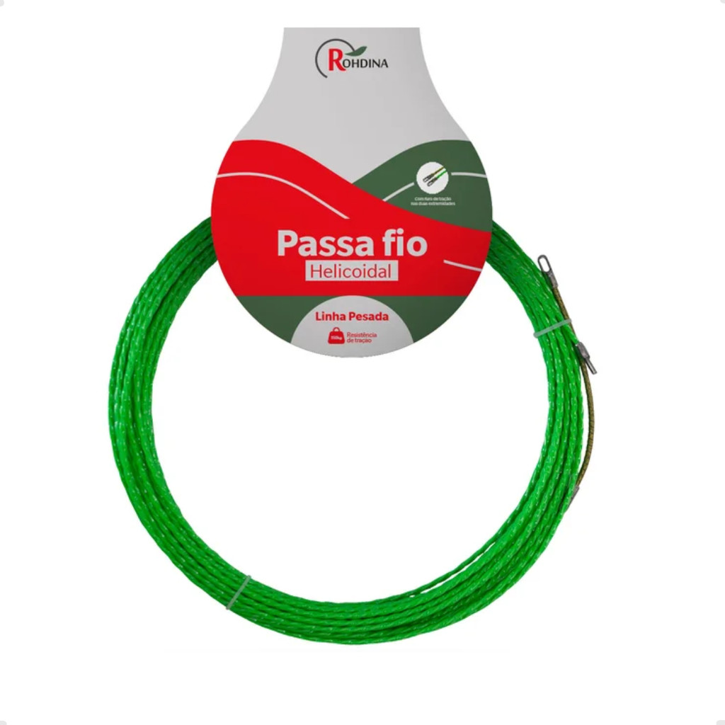 Passa Fio Eletrico Flexivel 20m Helicoidal 150kg Rohdina | Shopee Brasil