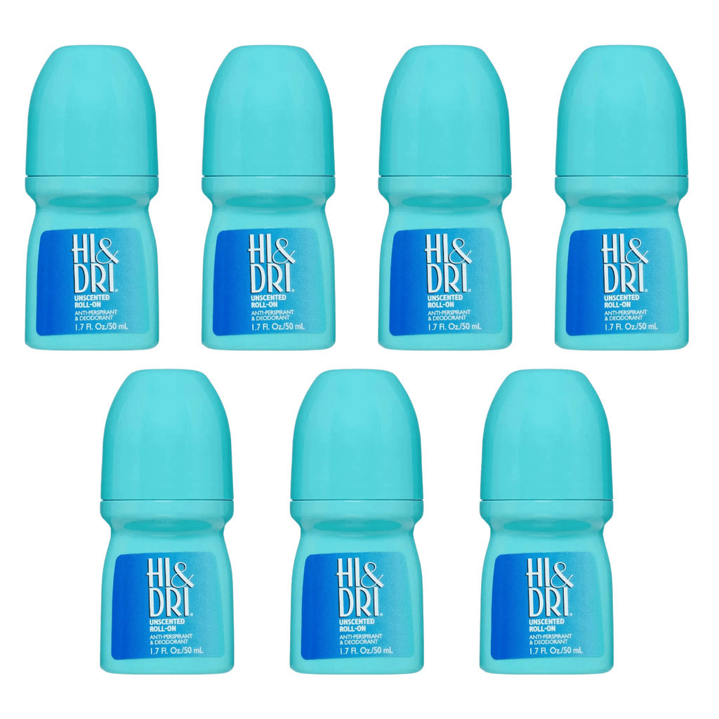 Kit 7 Desodorante Roll On Hi e Dri Azul 50ml Original | Shopee Brasil