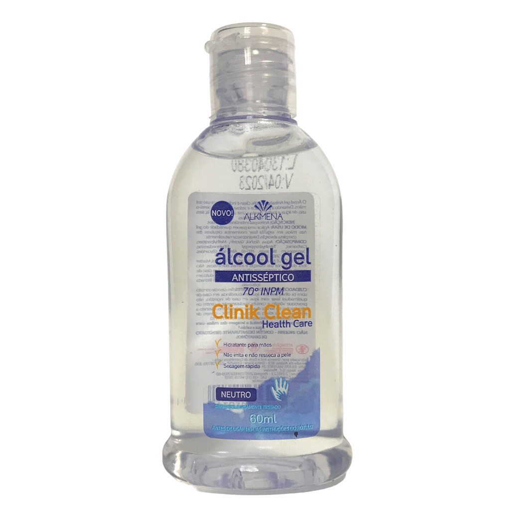 Álcool Gel 60ml Clinik Clean Alkmena hospitalar - 04 unidades | Shopee ...