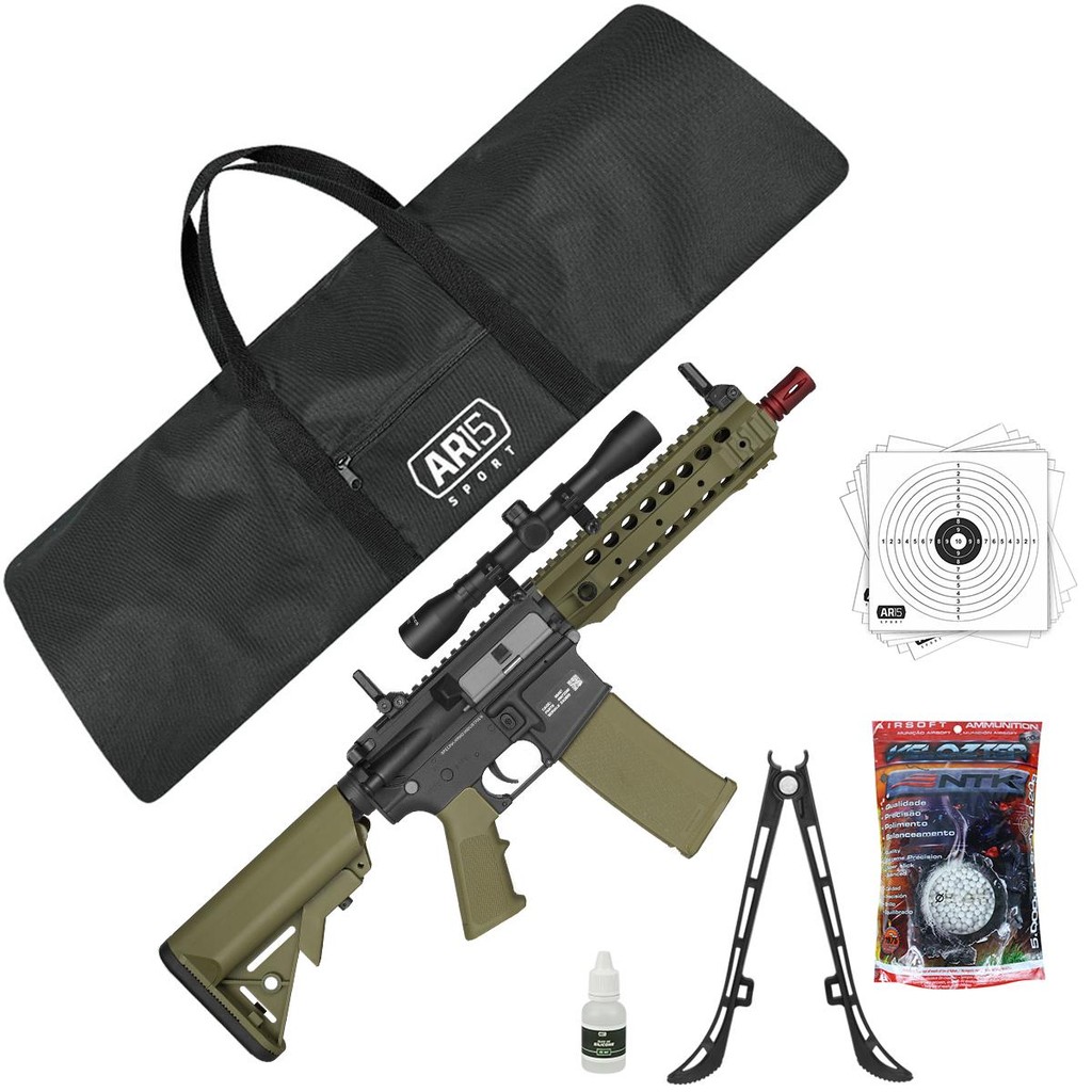 Airsoft Fuzil Aeg M4 6mm V2 Bivolt Specna Arms com Luneta | Shopee Brasil