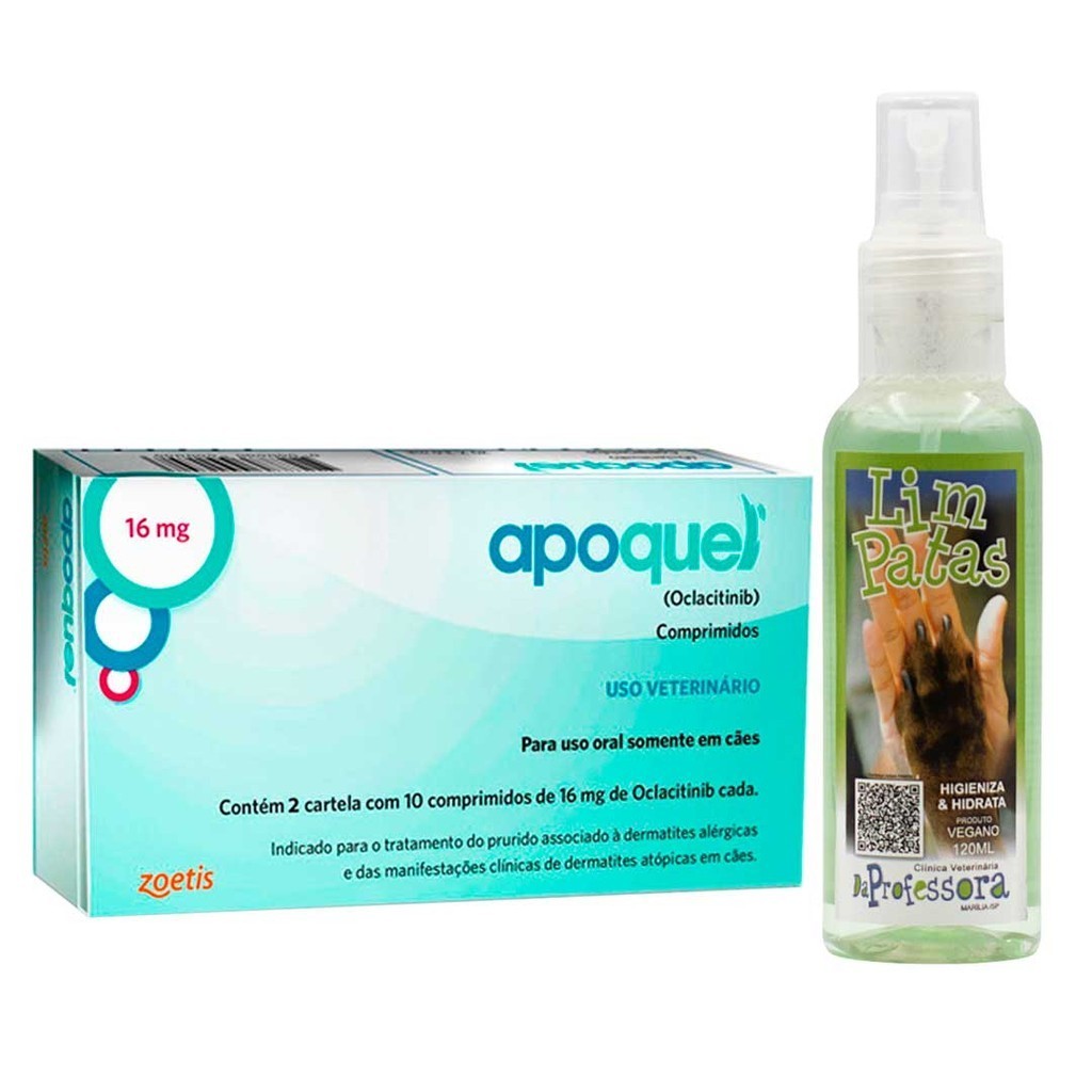 Kit Apoquel 16 Mg 20 Comprimidos Zoetis + Limpata | Shopee Brasil