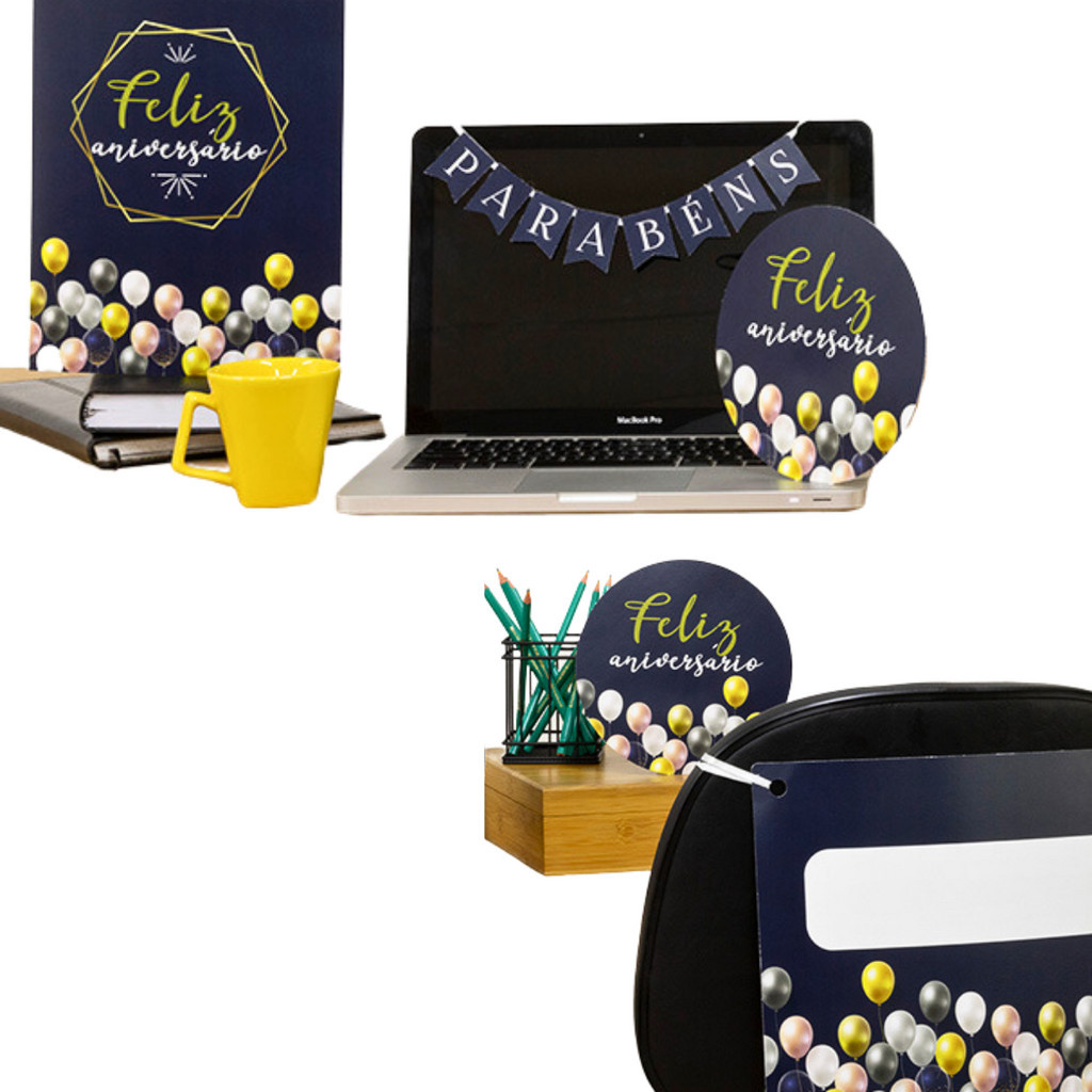 Kit Festa Escritório Decoração Aniversário Fácil Empresa Corporativo ...
