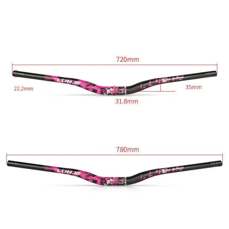 LUNJE 31,8 * 720/780mm Guidão De Mountain Bike Handlebar Ultra-Leve T6 ...
