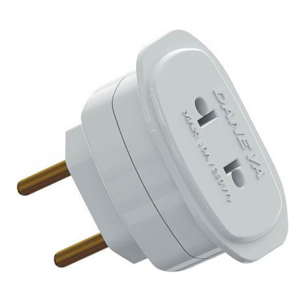 Adaptador Universal 2p 10a 250v Branco Plugue Pino Tomada | Shopee Brasil