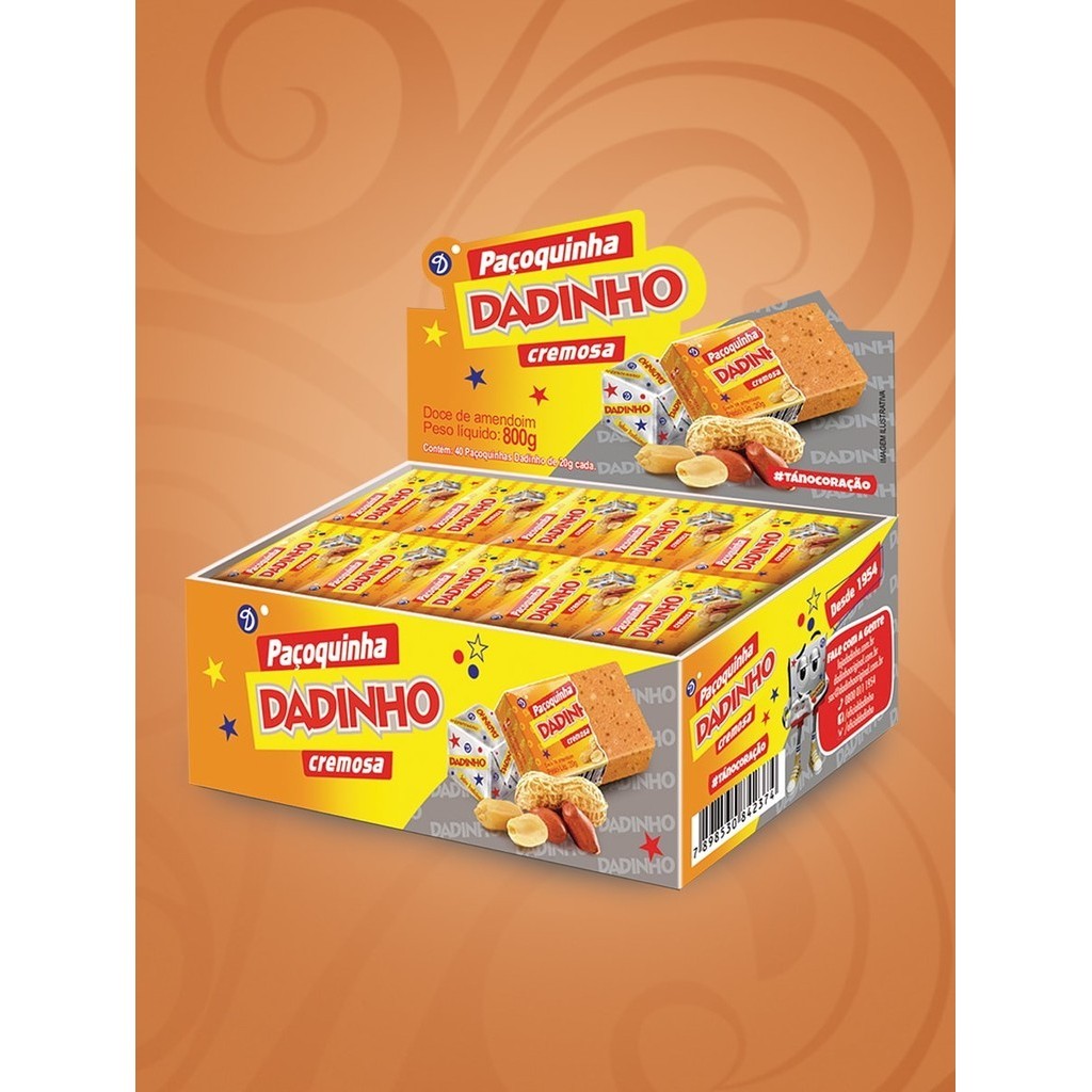 Paçoquinha Cremosa Dadinho 800g | 40 unidades | Shopee Brasil