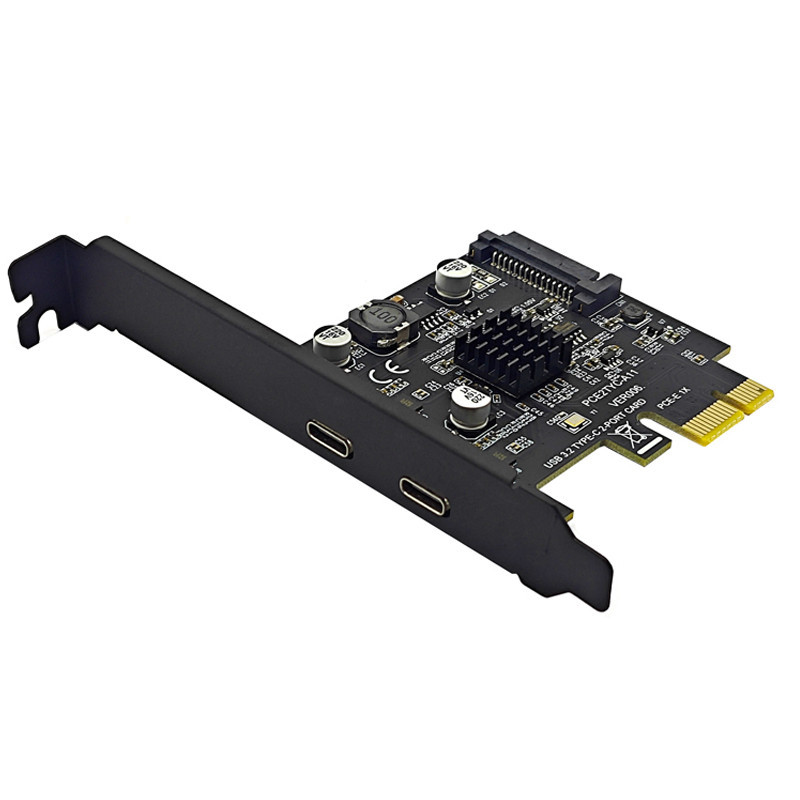 2 portas TYPE-C PCIE Card PCI Express 3.0 X1 para Dual USB-C Cartão de ...