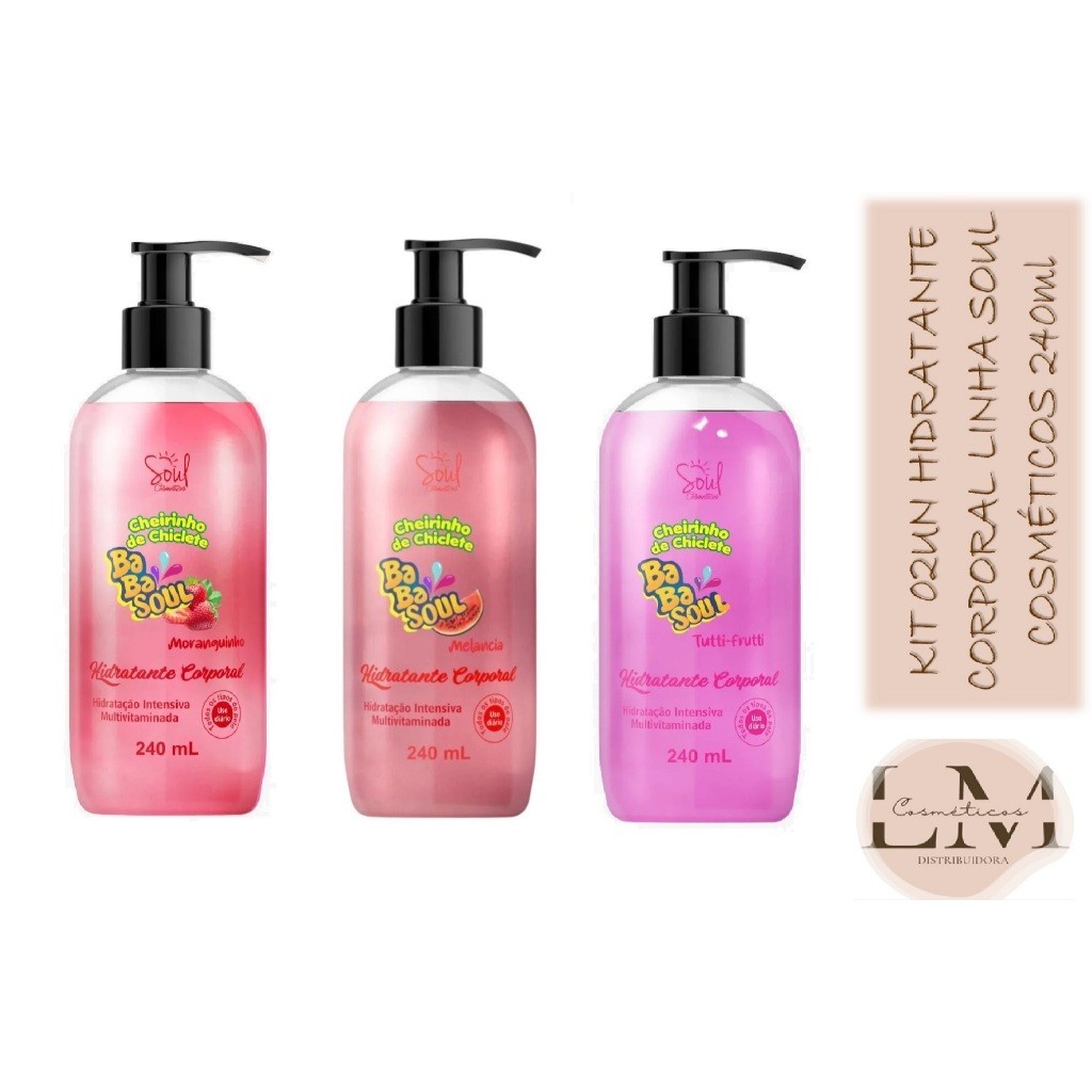 Kit 02 UN de Hidratante Corporal BabaSoul Soul Cosméticos 240ml ...