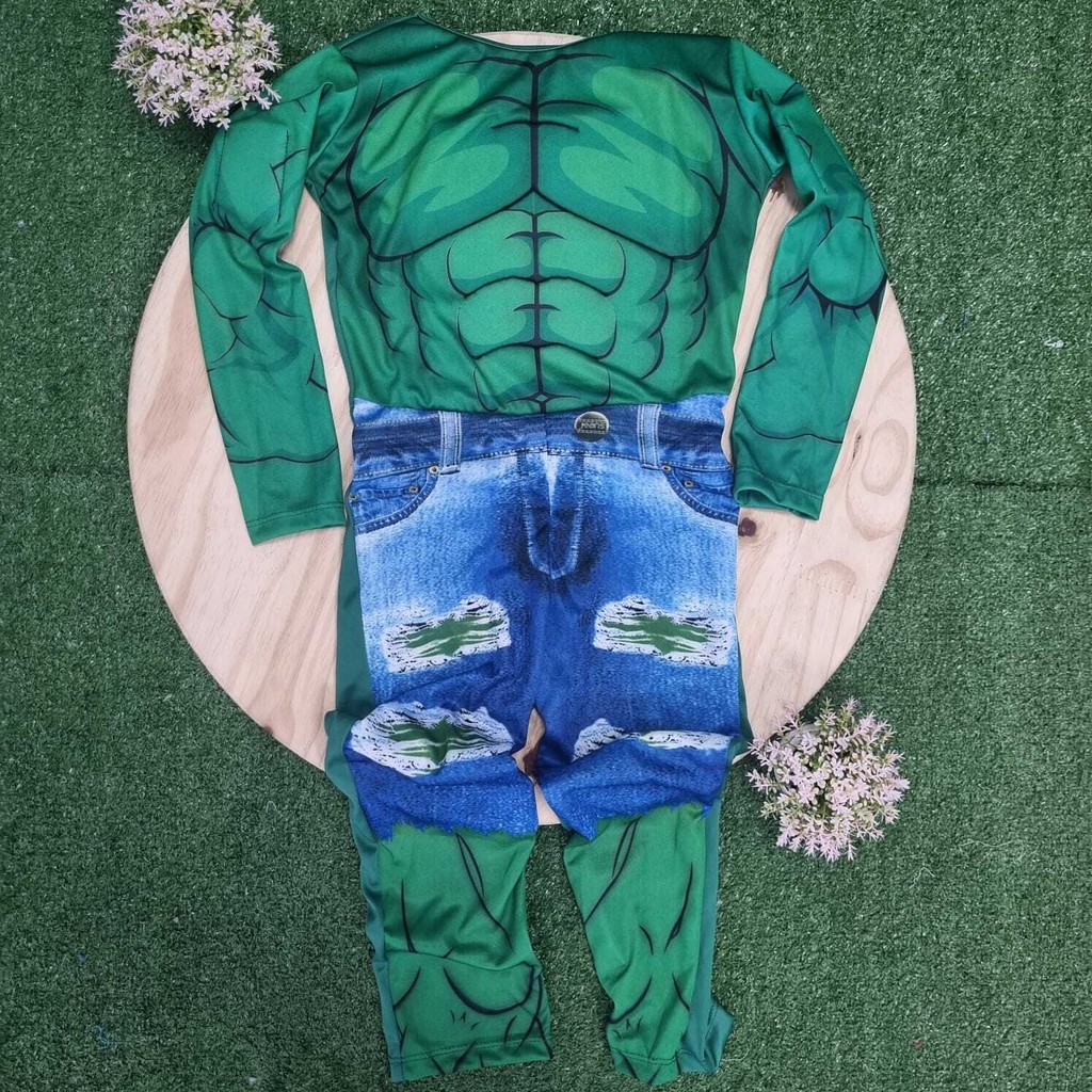 Fantasia Infantil Hulk Longa Enchimento Máscara Carnaval Dia das ...
