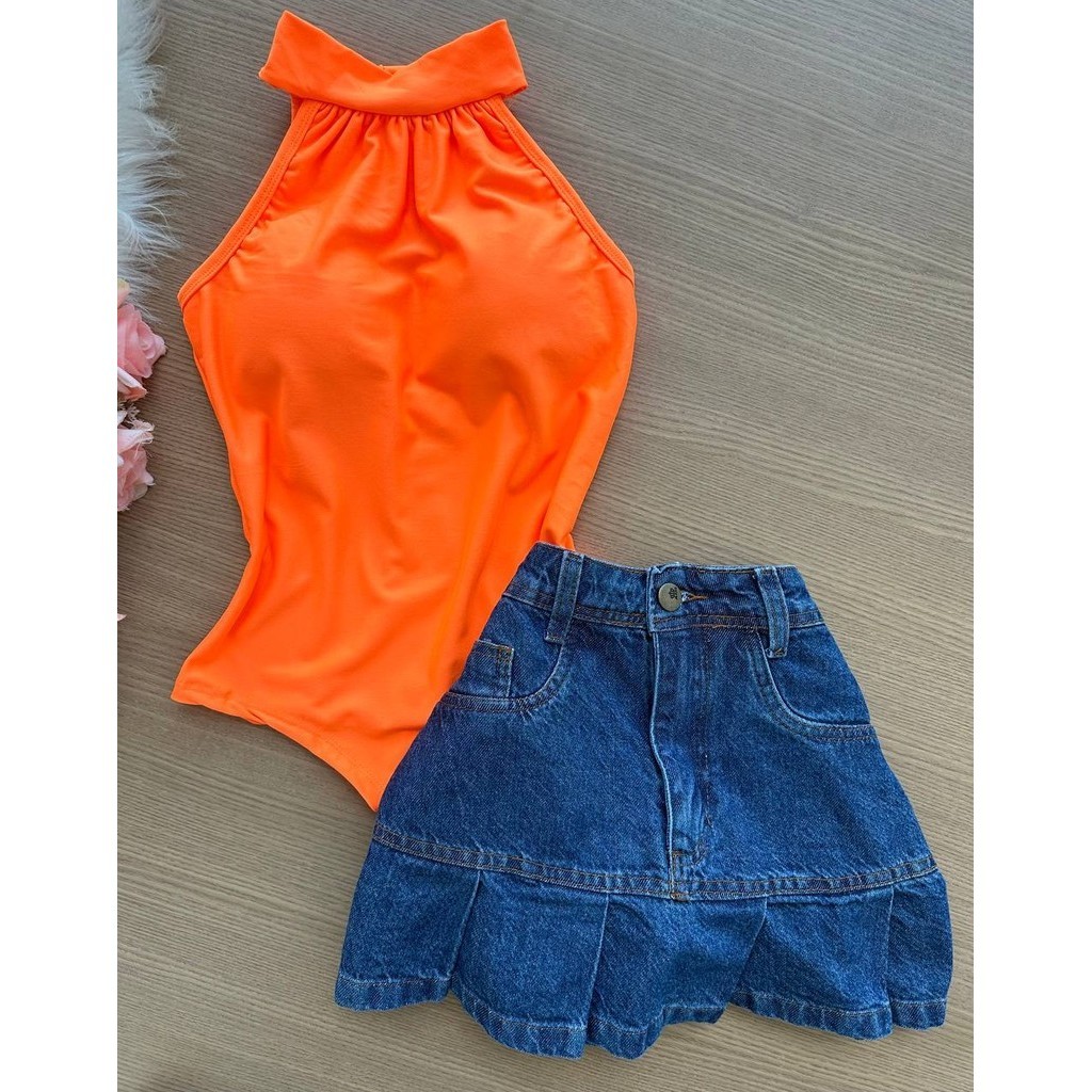 Body Gola Alta Clara – Laranja Neon | Shopee Brasil