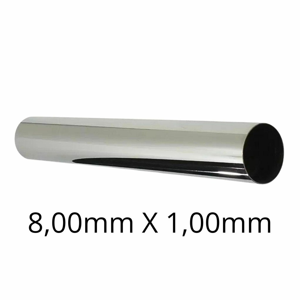 Tubo INOX - 08,00mm x 1,00mm - Polido - 304/L - c/c - 0200mm | Shopee ...