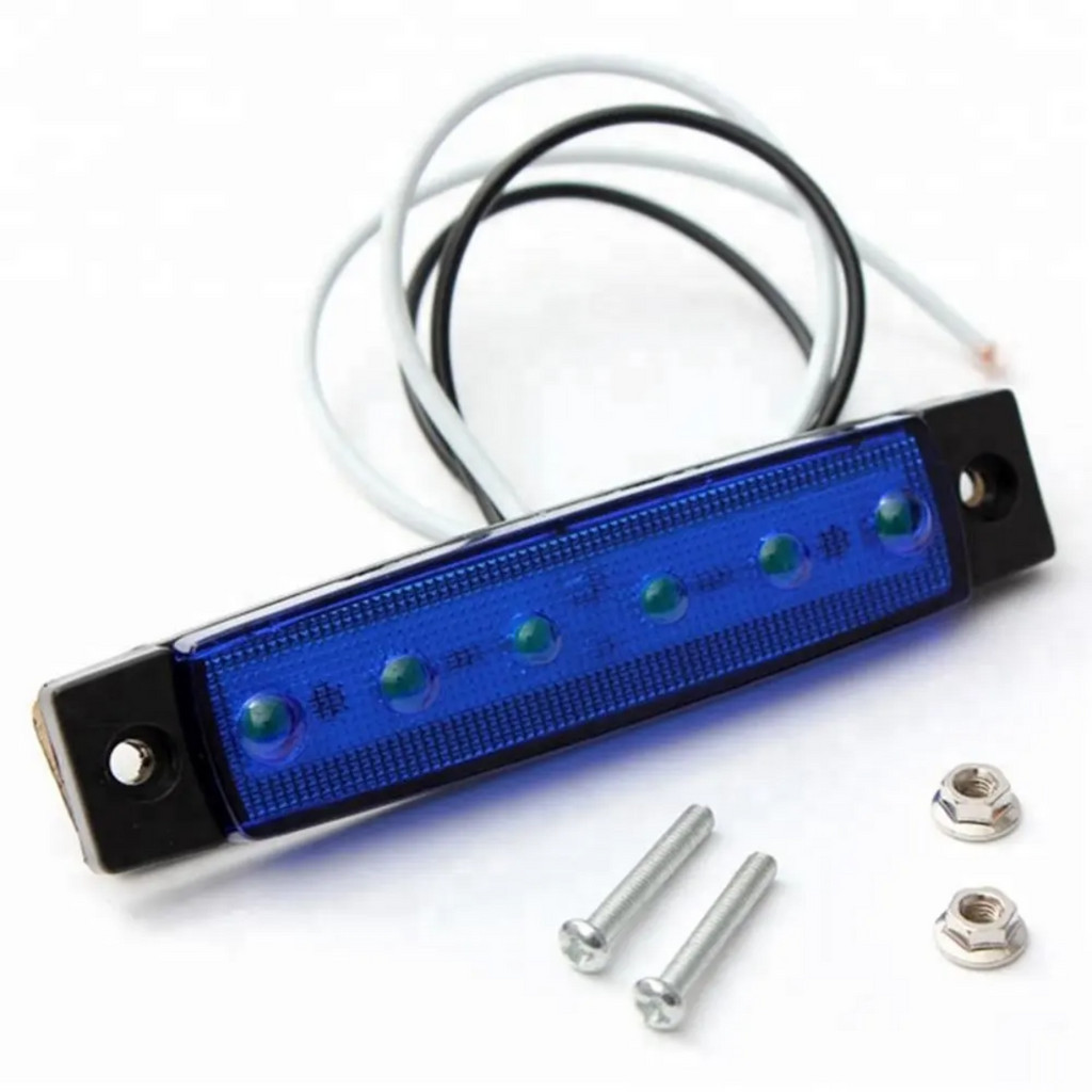 Luz de cortesia Slim Azul 6 Leds 12/24V Barco Lancha ou Lanterna ...