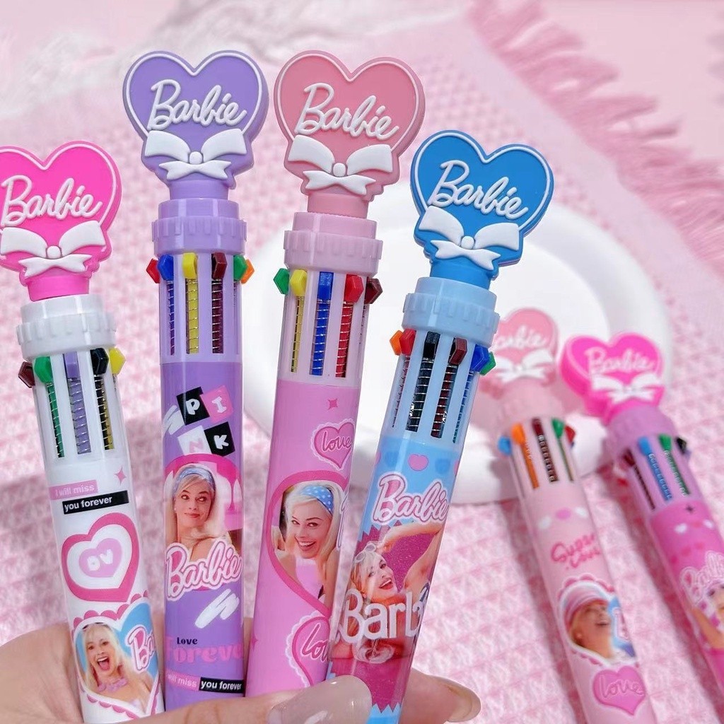 Desenho Animado Barbie Dez Caneta Colorida Estudante Papelaria Bonita ...