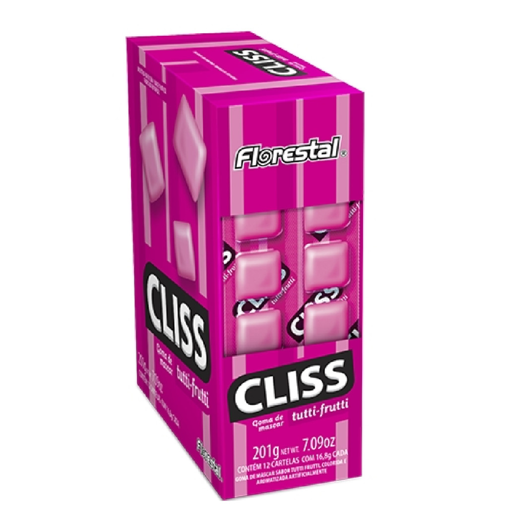 Chiclete Cliss Cartela Tutti-Frutti FLORESTAL 201g - 1cx c/ 12un ...