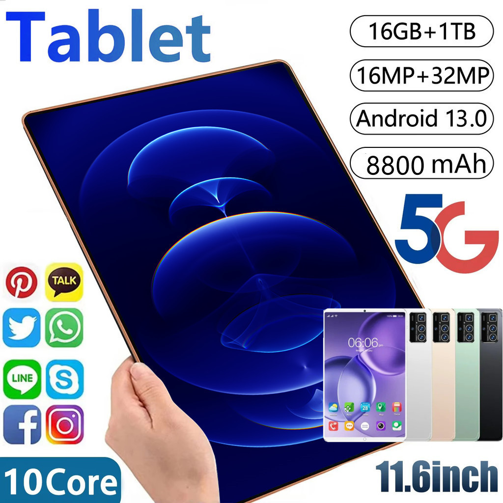 2025 Android13 Global Edition 16GB Ram 1TB Rom 11.6 Polegadas Wi-Fi ...