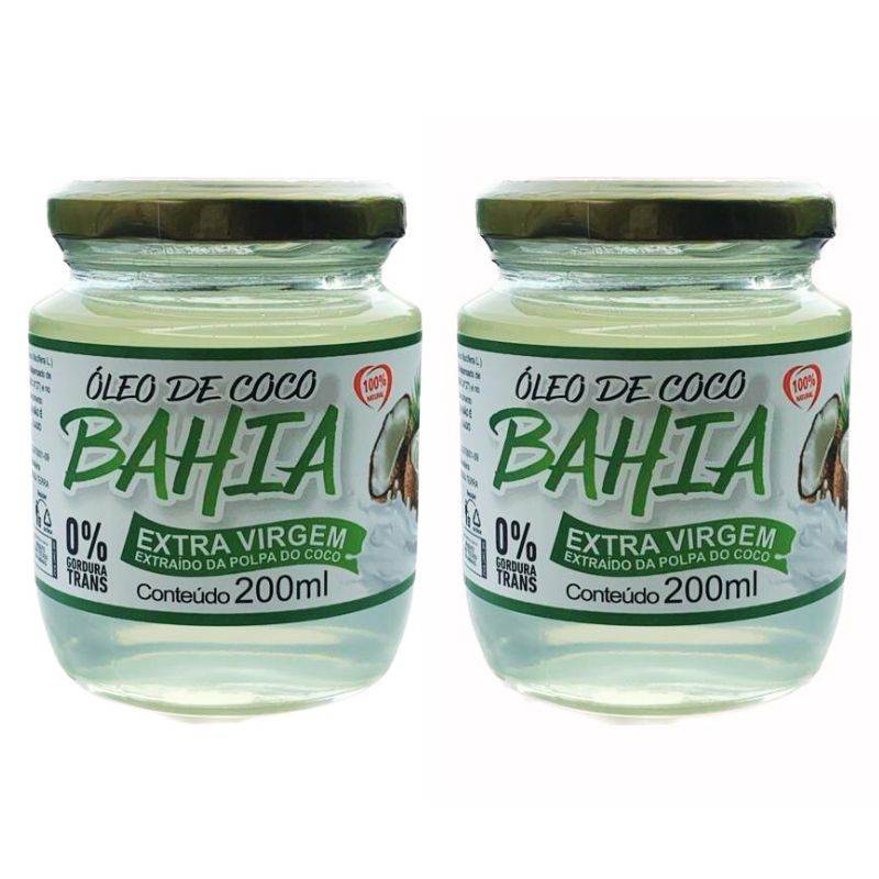 Kit 2 Óleo De Coco Bahia Gourmet Extra Virgem Sem Sabor Vidro 200ml ...