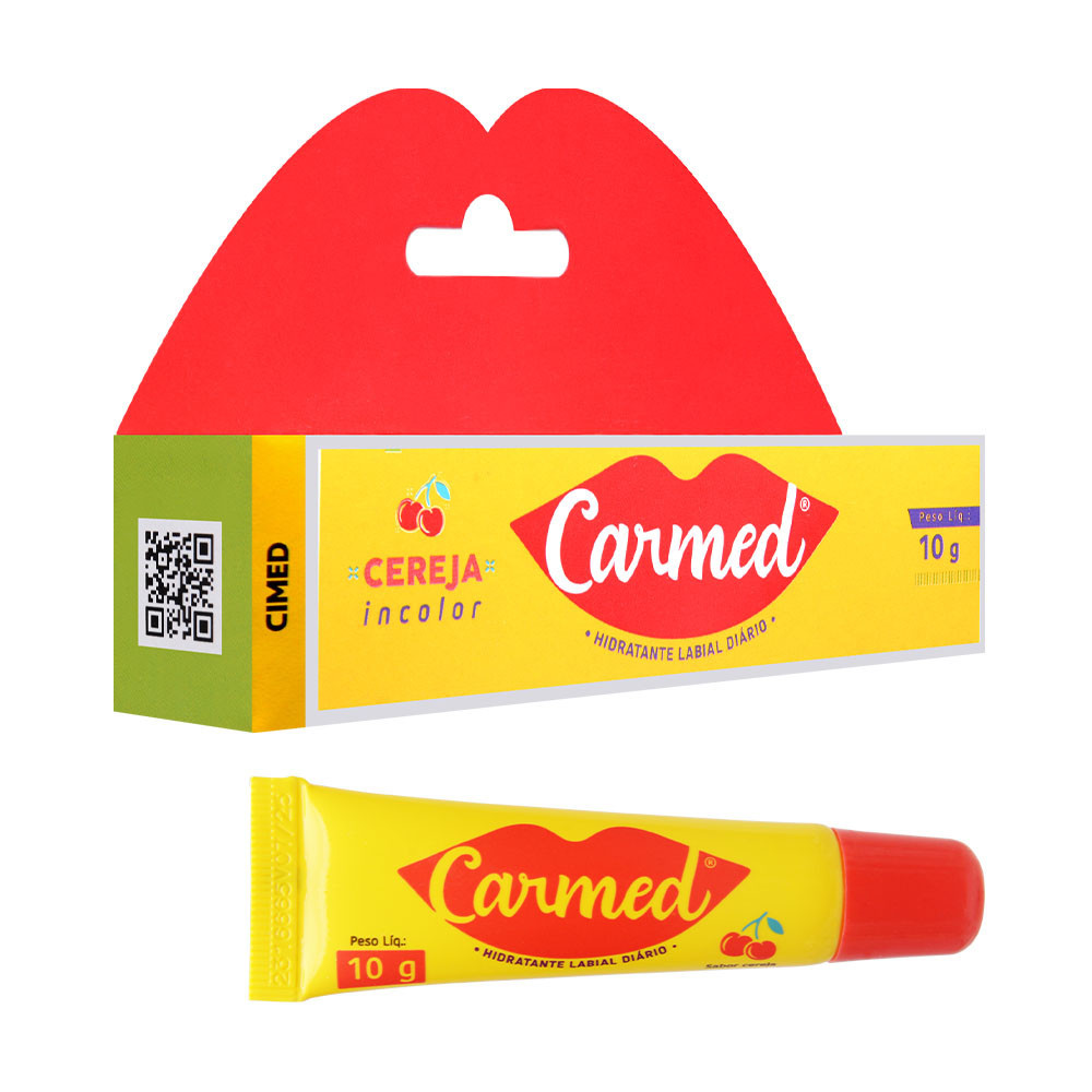 Carmed Hidratante Labial Cereja Incolor 10g Cimed | Shopee Brasil