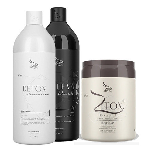 Kit Progressiva Zap Me Leva Black 1 Litro + Botox Ztox 950g | Shopee Brasil