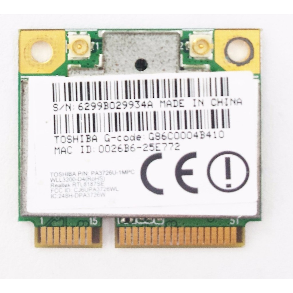 Placa Pci Wireless Wifi Notebook Cce Pa3726u-1mpc Rtl8187se | Shopee Brasil