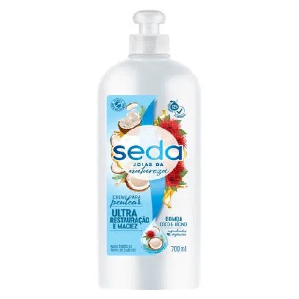 Creme Pentear Seda Bomba de Coco e Ricino 700ml UNILEVER | Shopee Brasil
