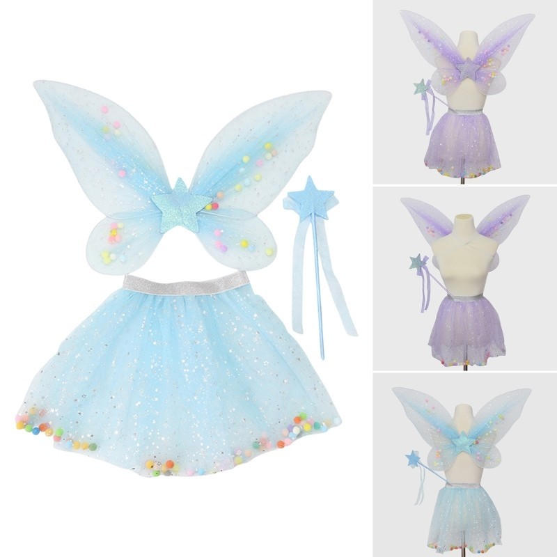 Fantasias Reais Das Princesas Fadas Com Asas De Asa De Fada Varinhas De ...