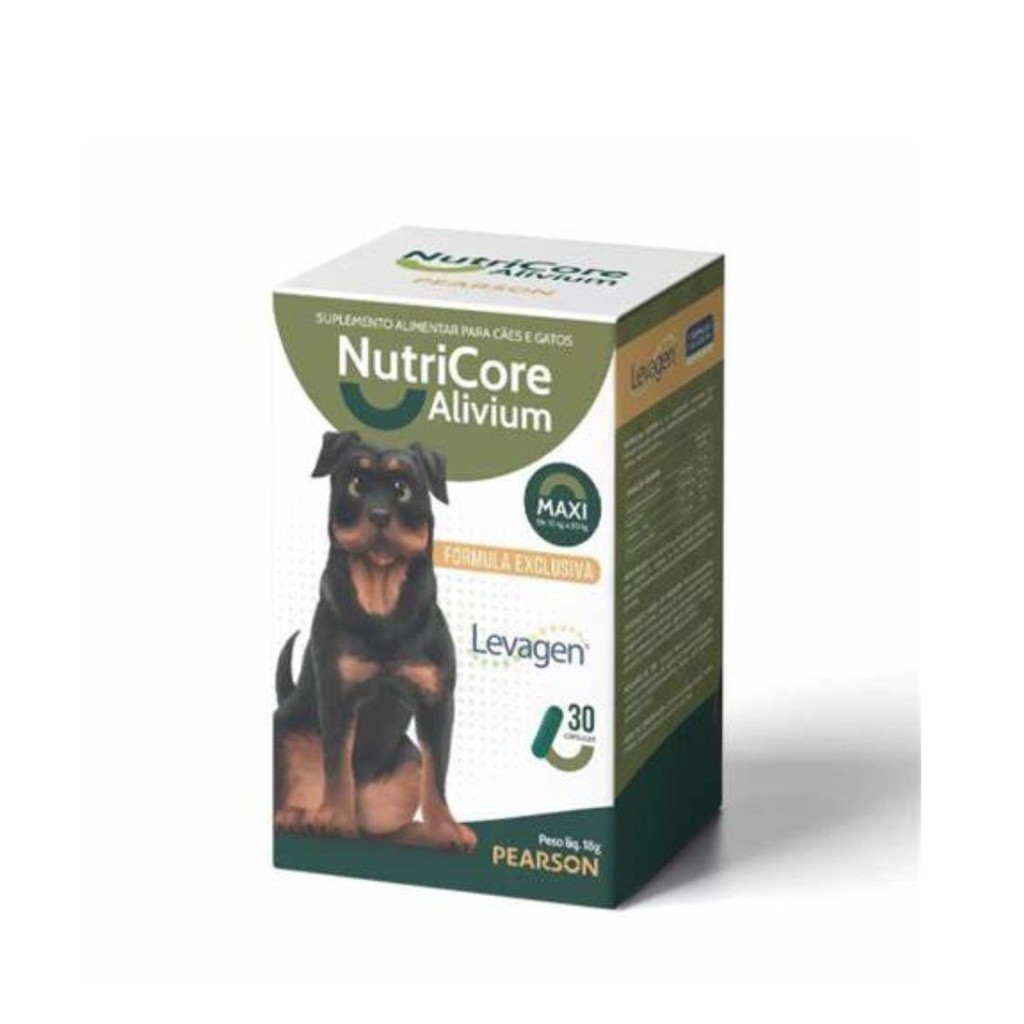 Nutricore Alivium Maxi 100mg Suplemento Cães - 30 Cápsulas | Shopee Brasil
