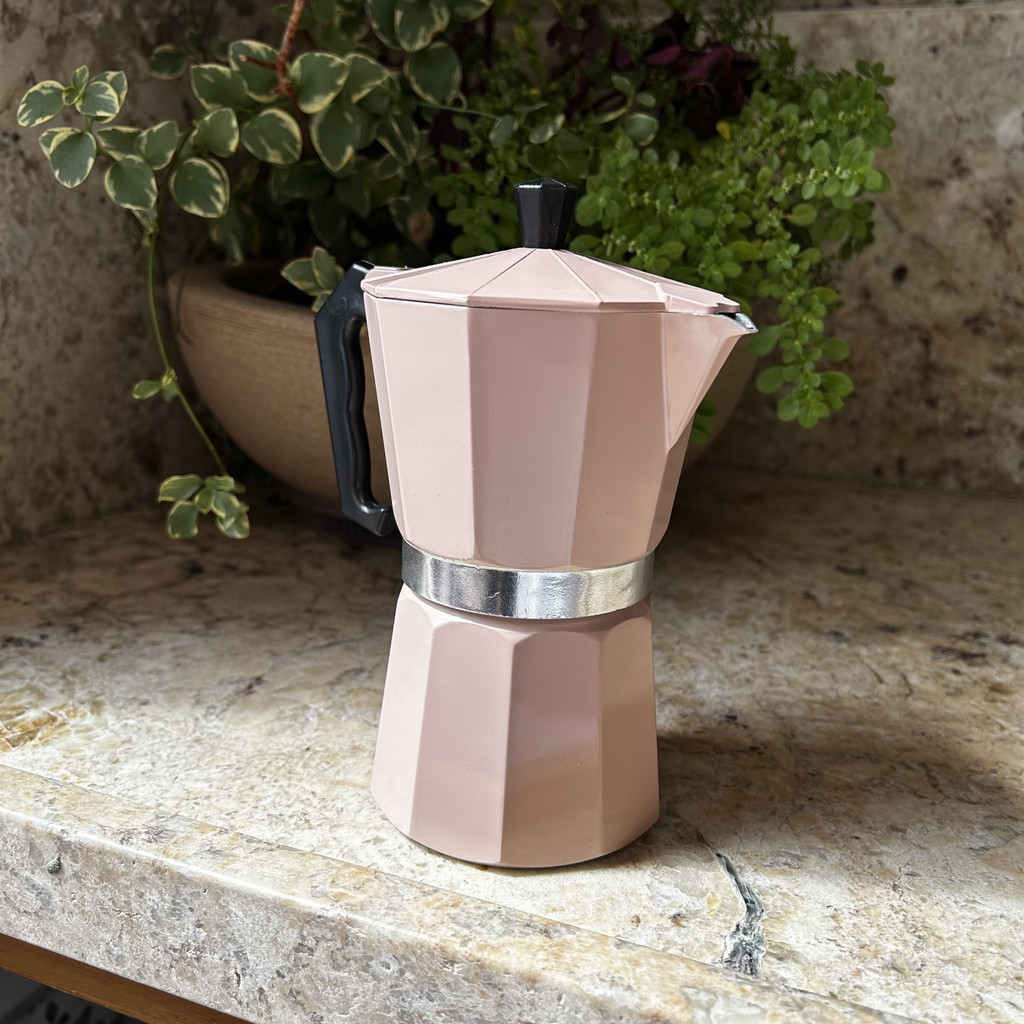 Cafeteira Italiana Inox 6 Xícaras Rosa 300 ml 9,5 cm x 18,5 cm - Ecos ...