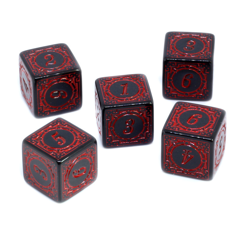 Acessórios para jogos de tabuleiro Número colorido Dados D6 Equipe de corrida TRPG DND COC PF ...