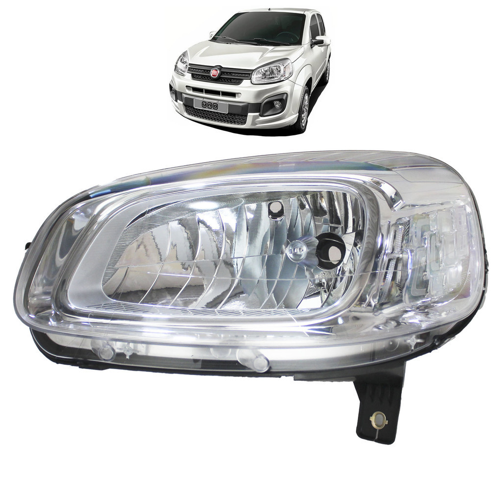 Farol Uno 2015 2016 2017 2018 2019 2020 2021 Cromado LE | Shopee Brasil