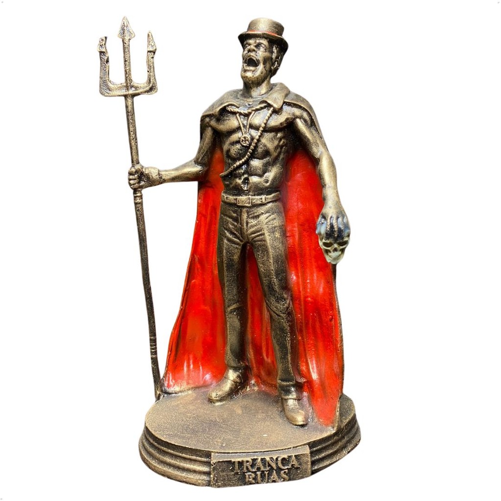 Exu Tranca Rua Cartola Gargalhando (D) 25cm - Resina - Umbanda ...