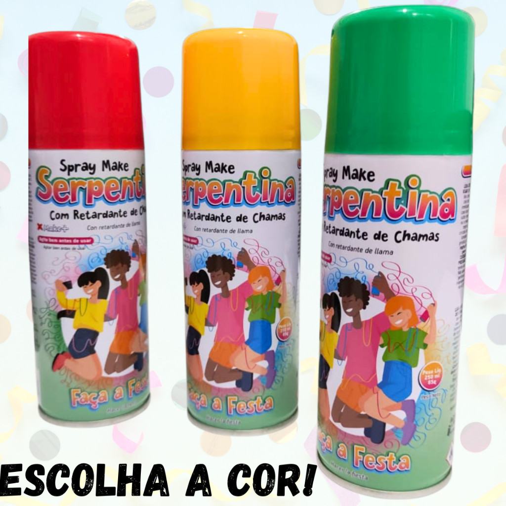 Serpentina Spray Teia Carnaval C/.Retardante De Chamas 250 Ml | Shopee ...
