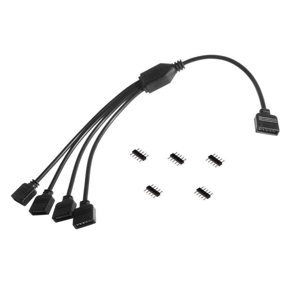 Cabo Splitter RGBW 5 Pinos 1T4 Preto + Conector P5 | Shopee Brasil