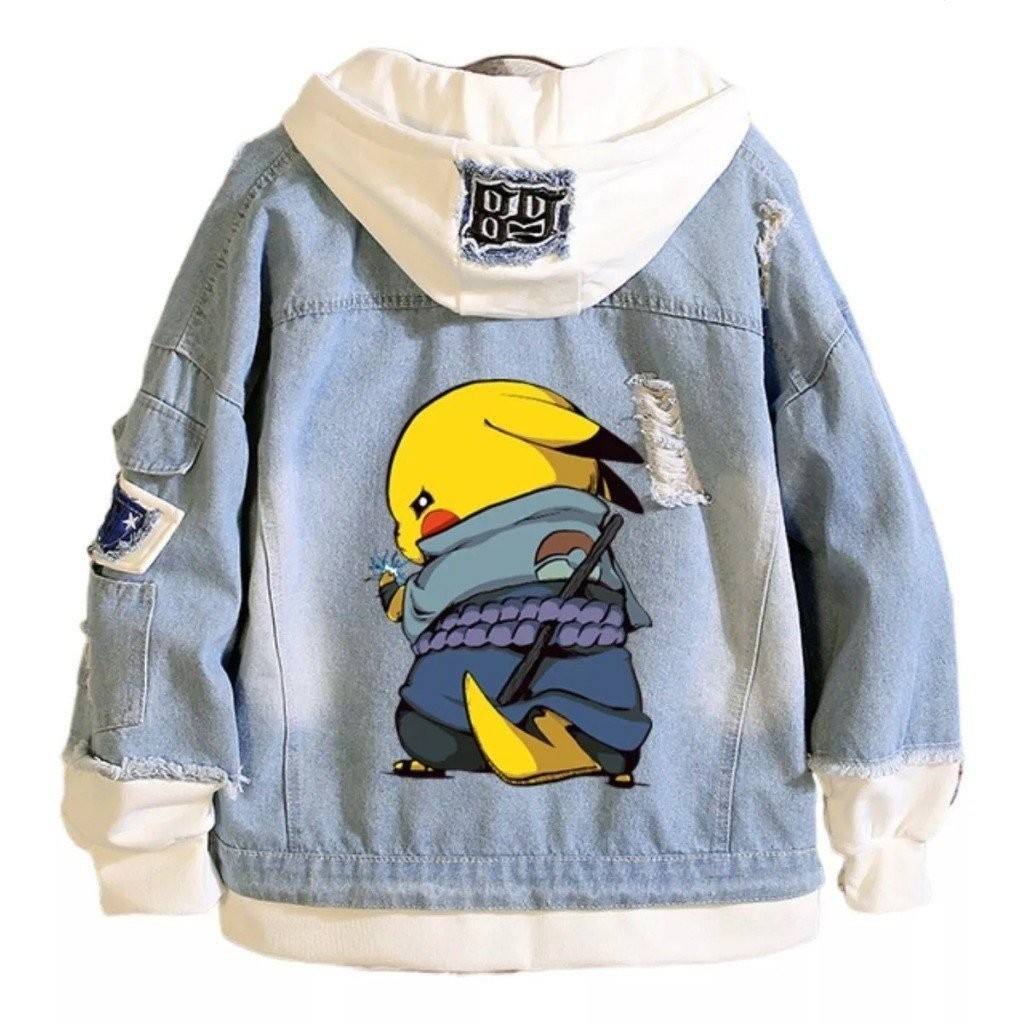 Jaqueta de Jeans de Desenho Animado Pikachu X1YS DJ0A | Shopee Brasil