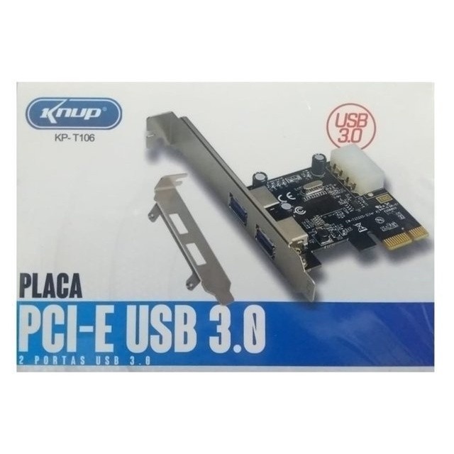 Placa Pci Express Usb 3.0 2 Portas Usb Kp-t106 Knup | Shopee Brasil