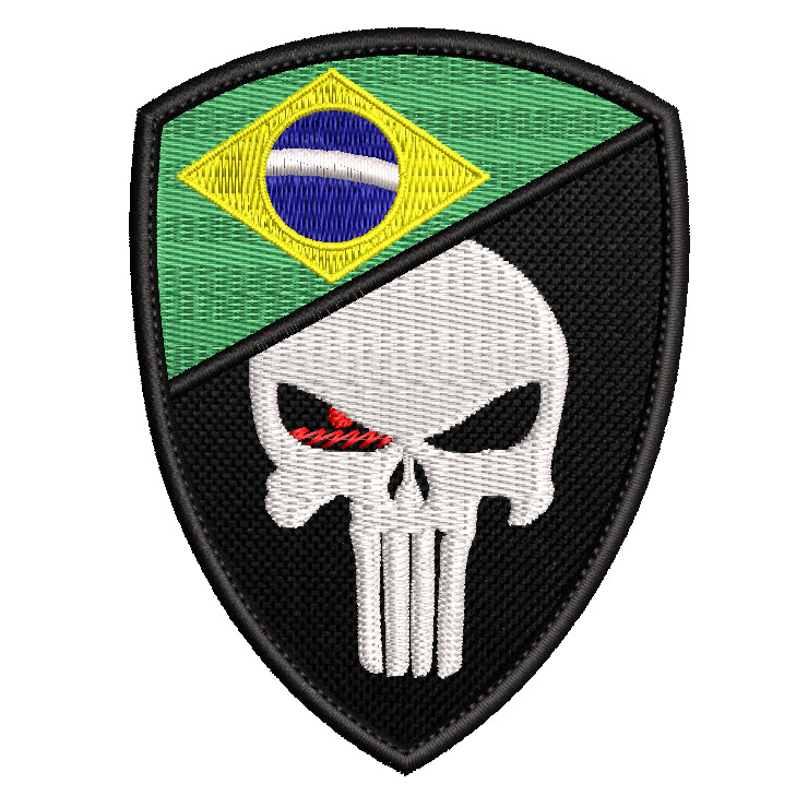 Patch bordado Militar Caveira Justiceiro Brasil 9x7cm | Shopee Brasil