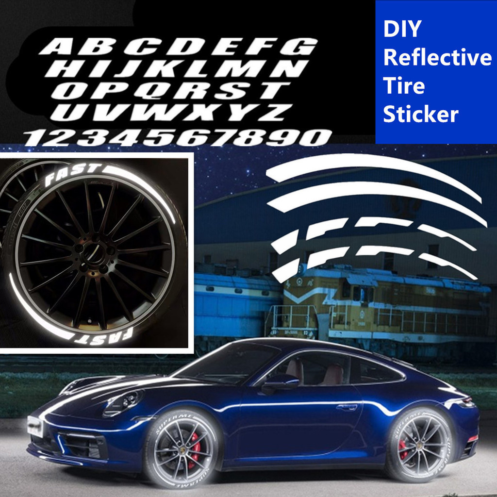 Pneus 3D Autocolantes Carta Refletiva Decalques De Motocicleta Números ...