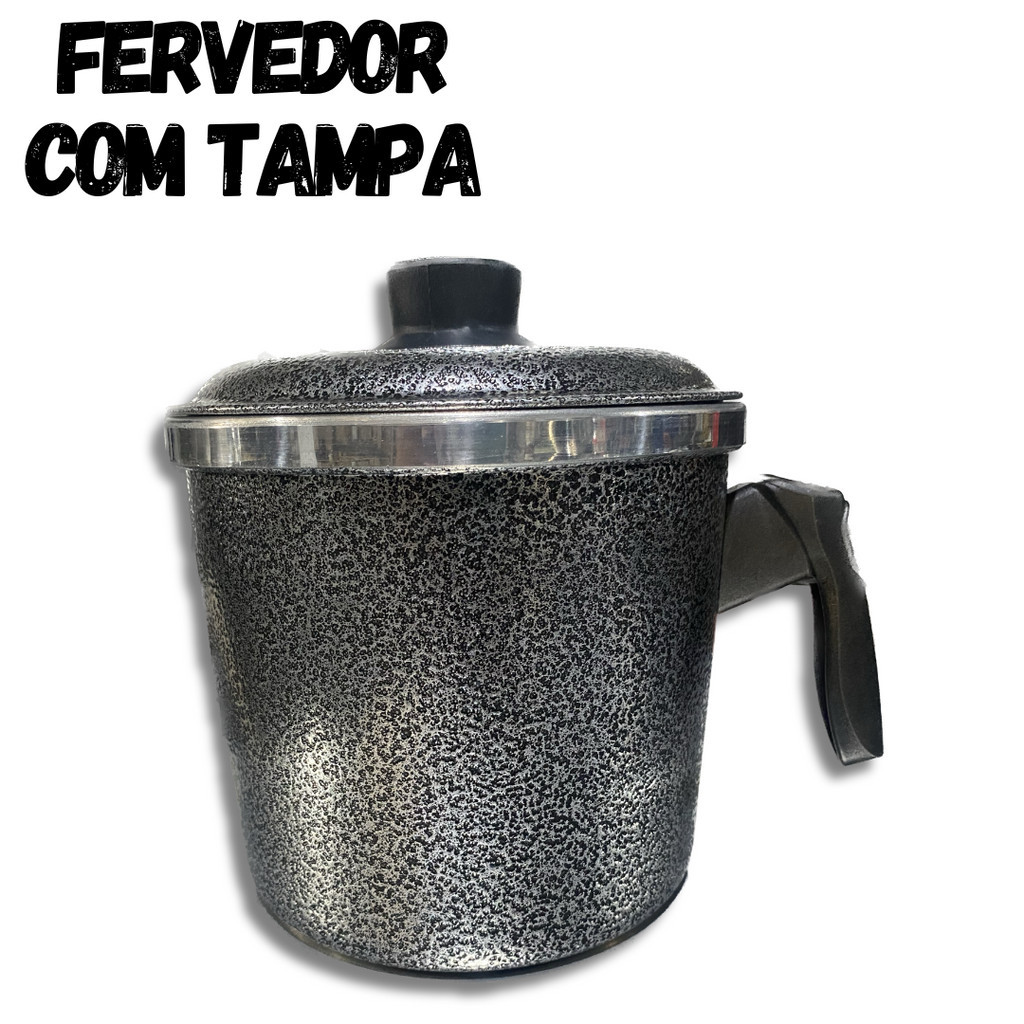 Leiteira Canecão Fervedor Em Aluminio Polido e Craqueado Com Tampa N12 ...