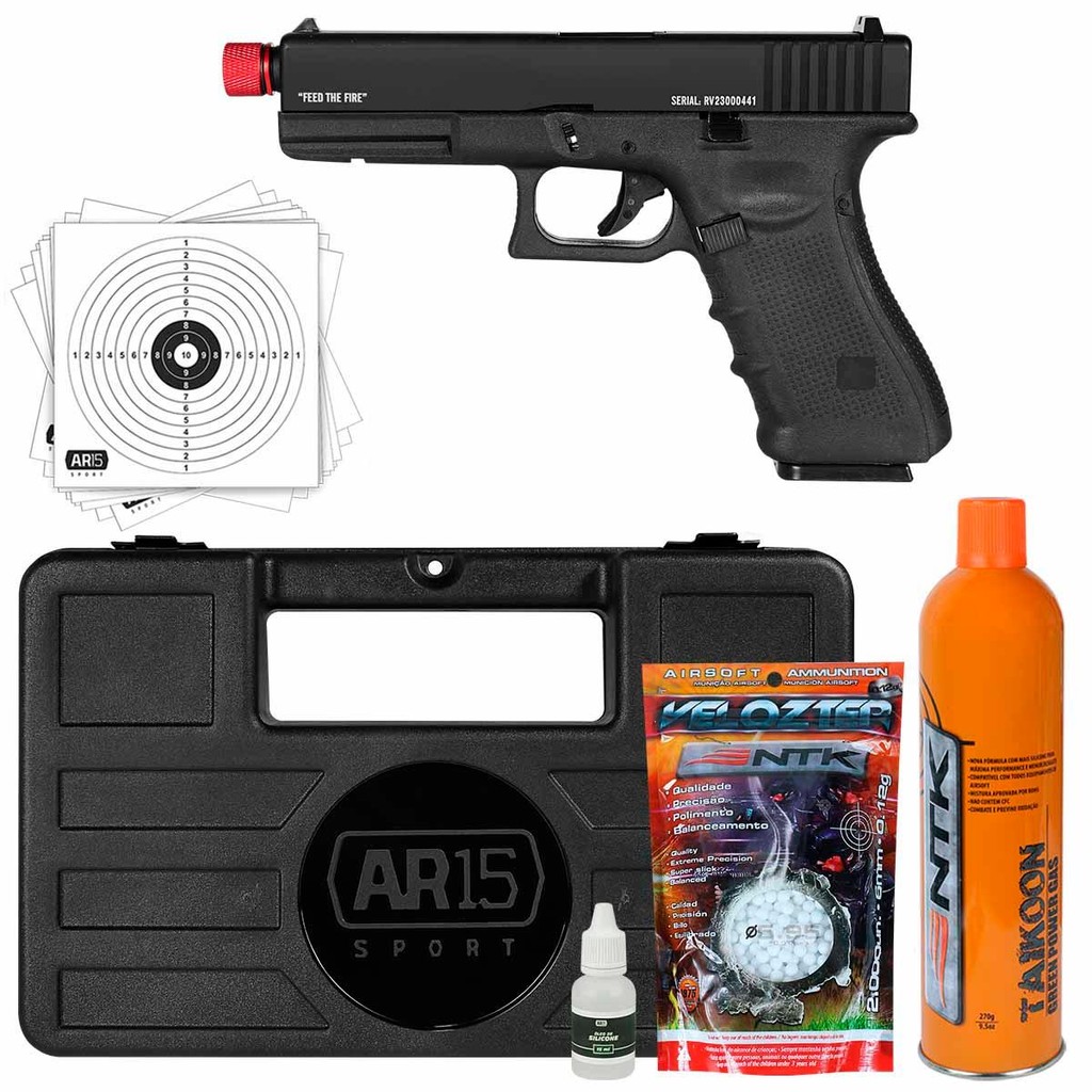 Pistola TAG Airsoft San 17 Raven + Maleta Case Rígida Ar15 | Shopee Brasil