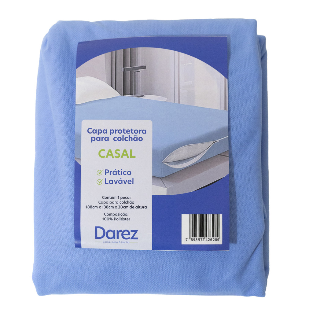 Capa Protetora para Colchão de Casal 188x88x20cm Antialérgica Macia e ...